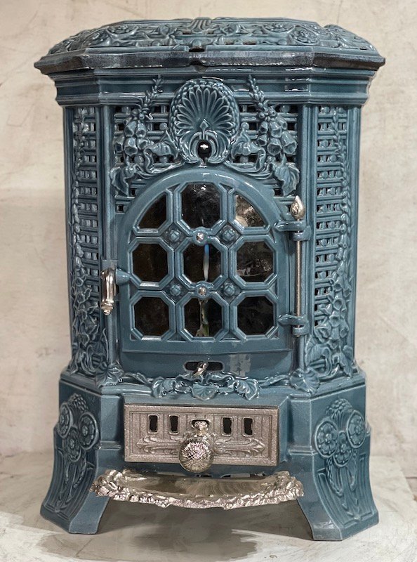 Antique French Stove Co Deville Lily pale blue
